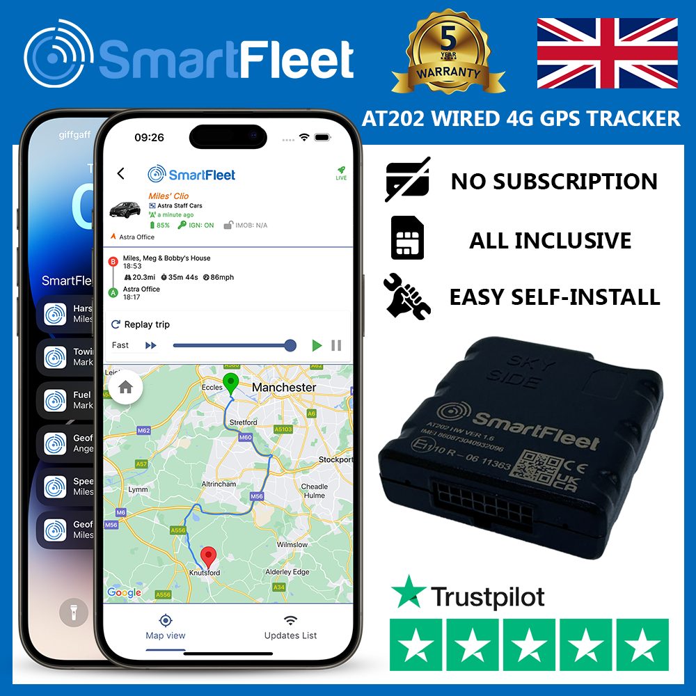 AT202 Wired 4G GPS Tracker, 5 YEARS INCLUDED, No Subs, Easy Self ...