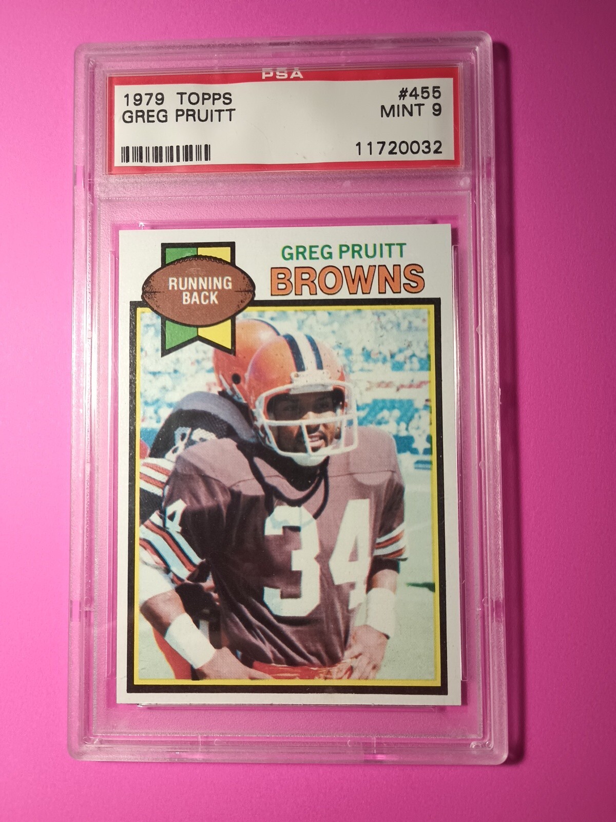 1979 TOPPS GREG PRUITT #455 PSA 9 MINT CLEVELAND BROWNS RAZOR SHARP! | eBay