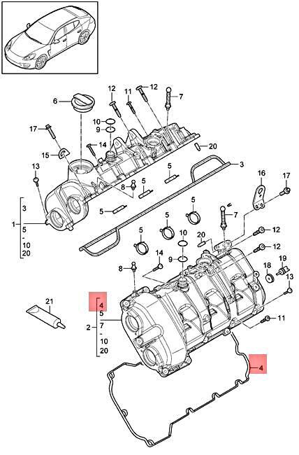 Genuine PORSCHE Cayenne Macan Panamera Porsche Seal cylinders 4-6 ...