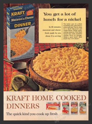 Kraft Macaroni & Cheese Dinner "Cooked up Fresh" 1960s Print ...