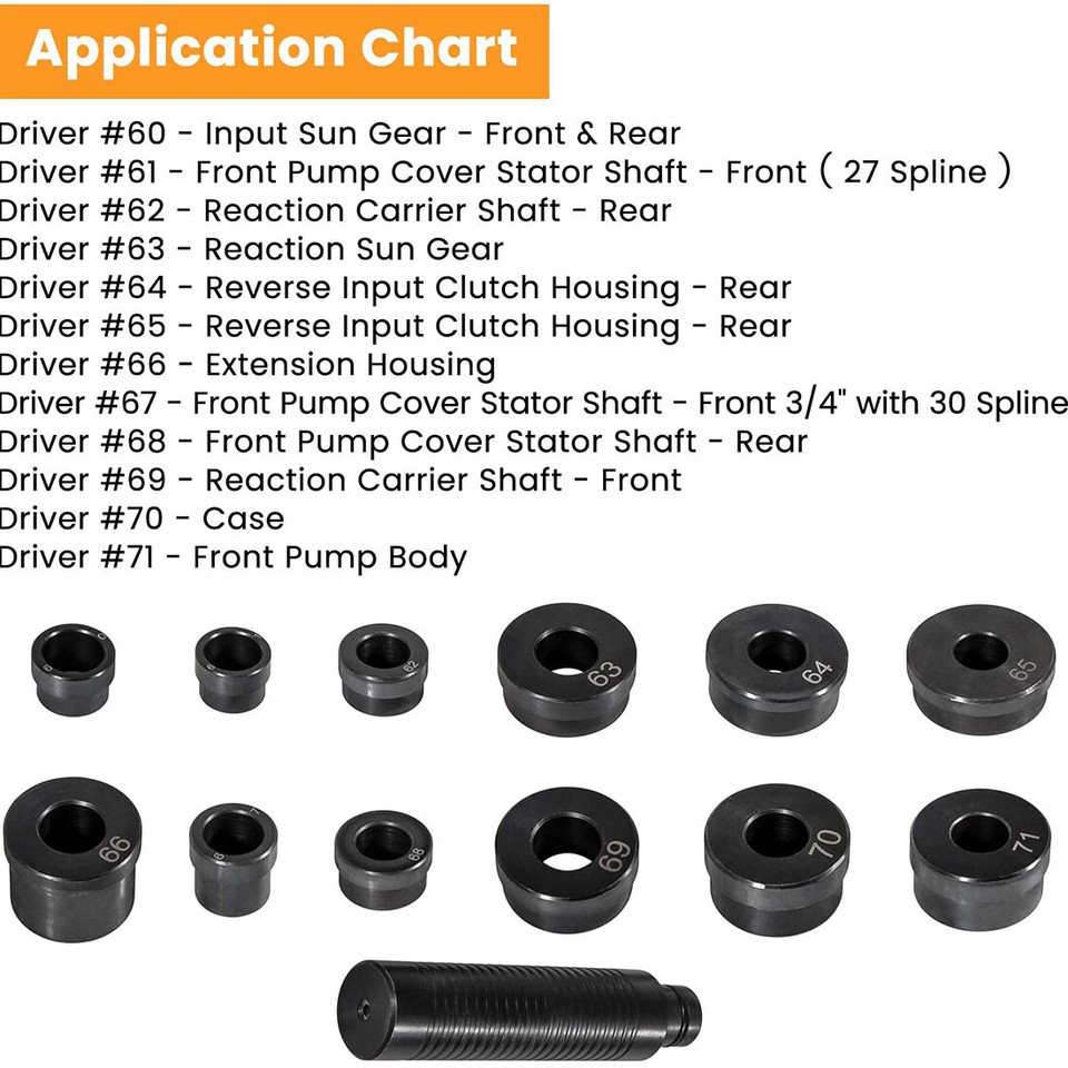 T-0220-700R4 Bushing Driver Kit Tool for GM 700-R4 4L60 4L60E 4L65E ...