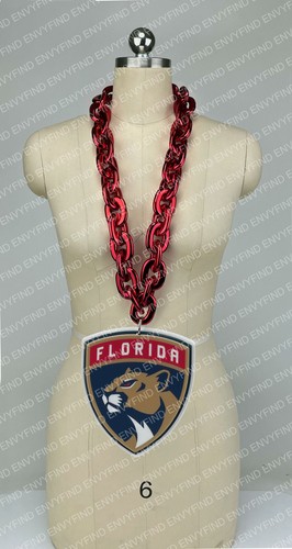 New NHL FLORIDA PANTHERS BIG Fan Chain RED Necklace Foam MI USA | eBay