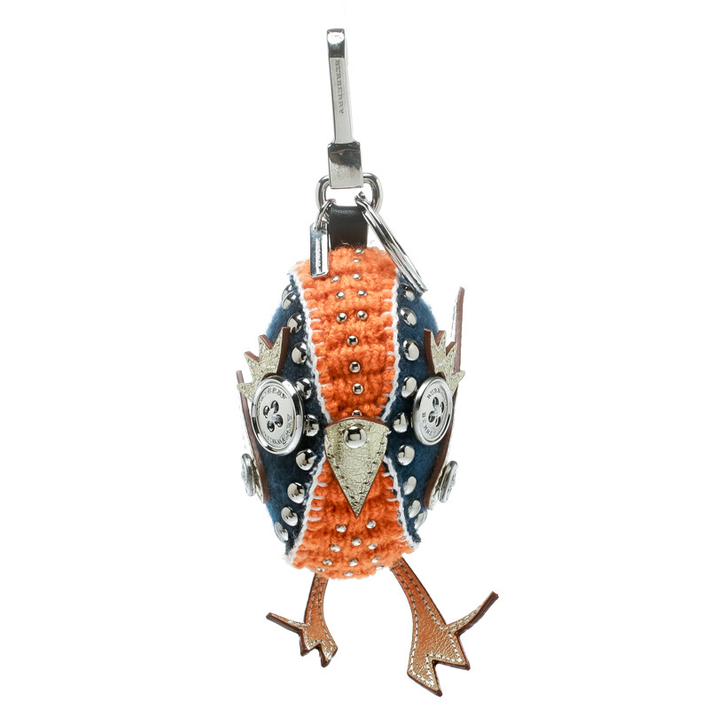 $395 Burberry Derek The Bird Studded Cashmere Bag Charm Stuffed Animal ...