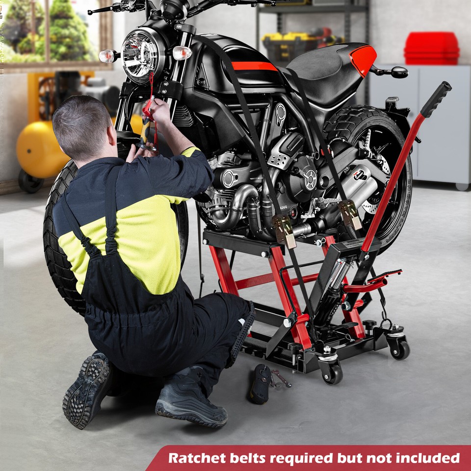 Motorcycle Hydraulic Lift Motorbike Lift Jack Foot-Operated Hoist Stand ...