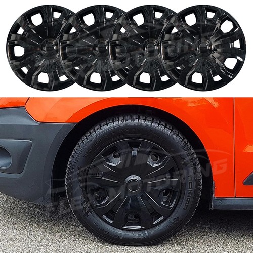 Black Replica Covers Hub Caps Set FOR 2014-2023 Ford Transit Connect 16 ...