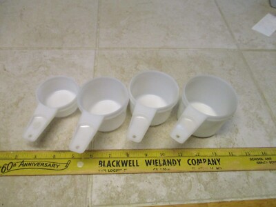 Vintage Tupperware Measuring Cups White Set Of 4 Stacking Nesting 761 ...