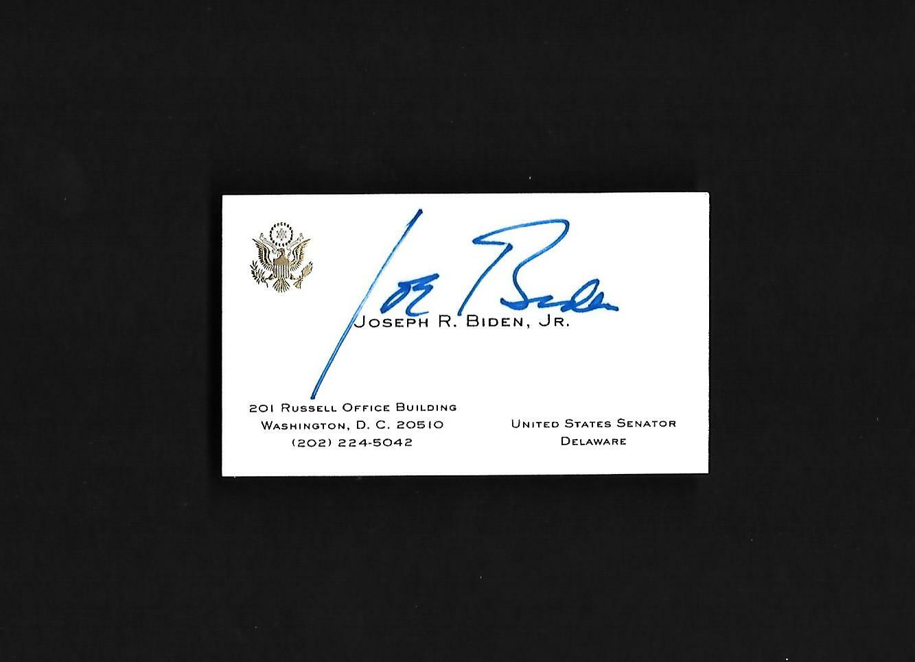 Signed Joe Biden Autographed US Senate Business Card ULTRA RARE ...
