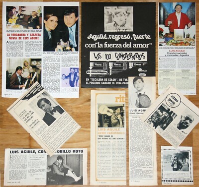 Luis Aguilé Lot Press 1960s/90s Photo Magazine Clippings Aguila Singer ...