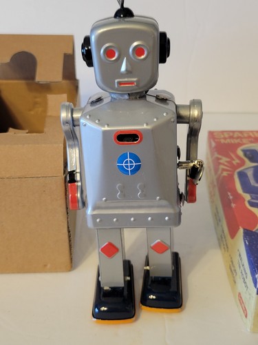 Sparkling Mike Wind Up Tin Robot Toy In Box (NEW OTHER - READ ...