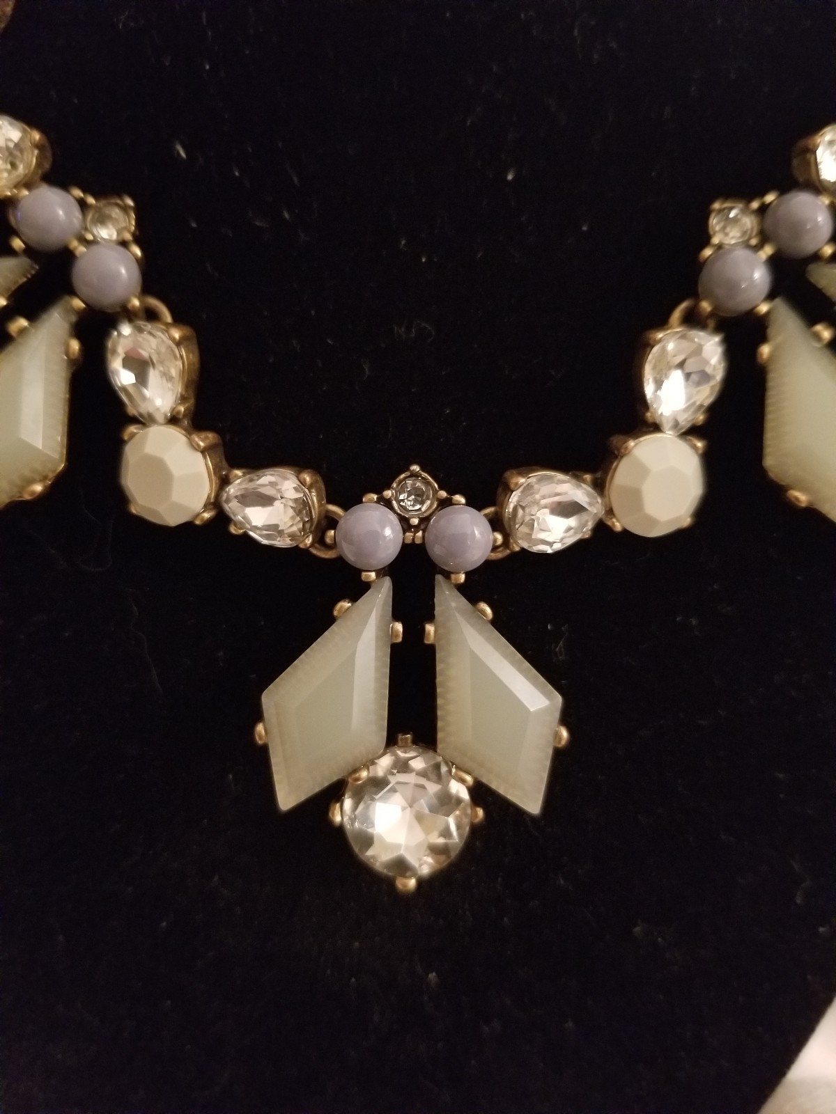 J. Crew crystal statement necklace multi color rhines… - Gem