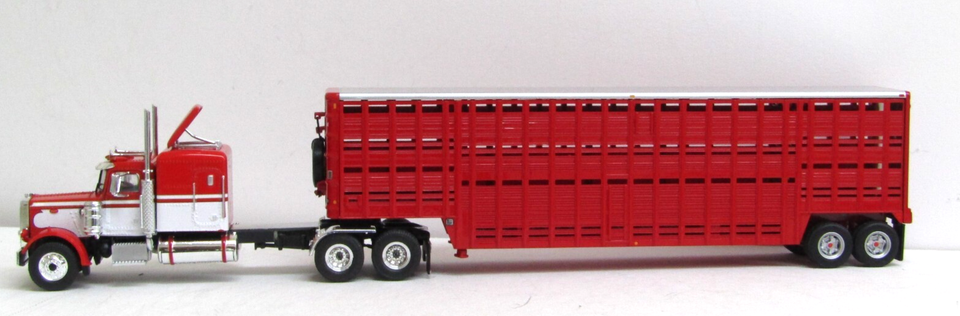 IXO/DCP Custom stretched Peterbilt 359 48" red cattle pot 45ft 1/64 no ...