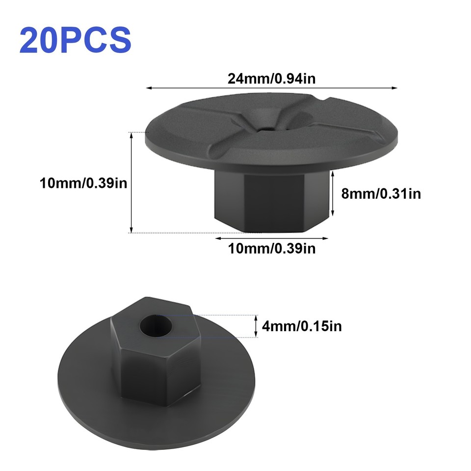 20pcs 10mm Hex Head Plastic Flanged Nut Arch Liner Splash Guard ...