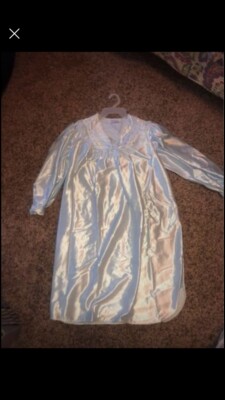 Dreamwear Lingerie Baby Blue House Coat Moo Moo Medium NWT Duster | eBay