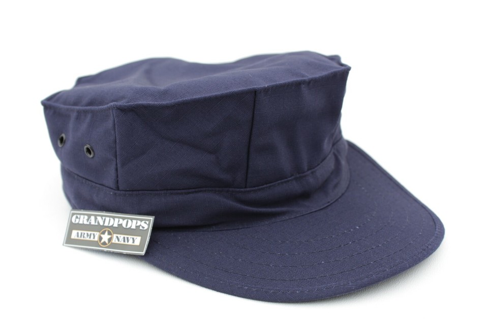 USMC NAVY BLUE RIPSTOP CAP 8 POINT 2 PLY TOP STITCH NO EGA | eBay