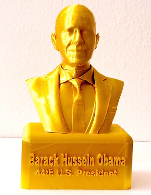 9" Collectible Silk Gold Bust on Gold Base Statue of the 44th U.S ...