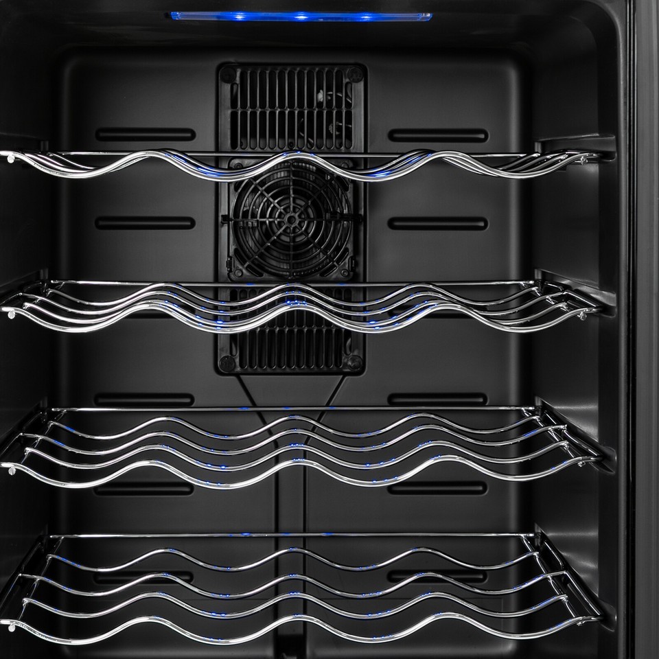 Black Wine Fridge 48L 20-Bottles Small Wine Cooler Rectangular Wine ...