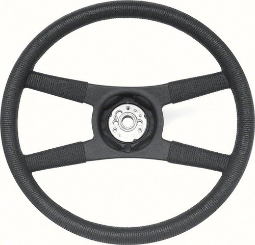 OER Black 4-Spoke Steering Wheel Rope Wrap Design For 1977-1981 Chevy ...