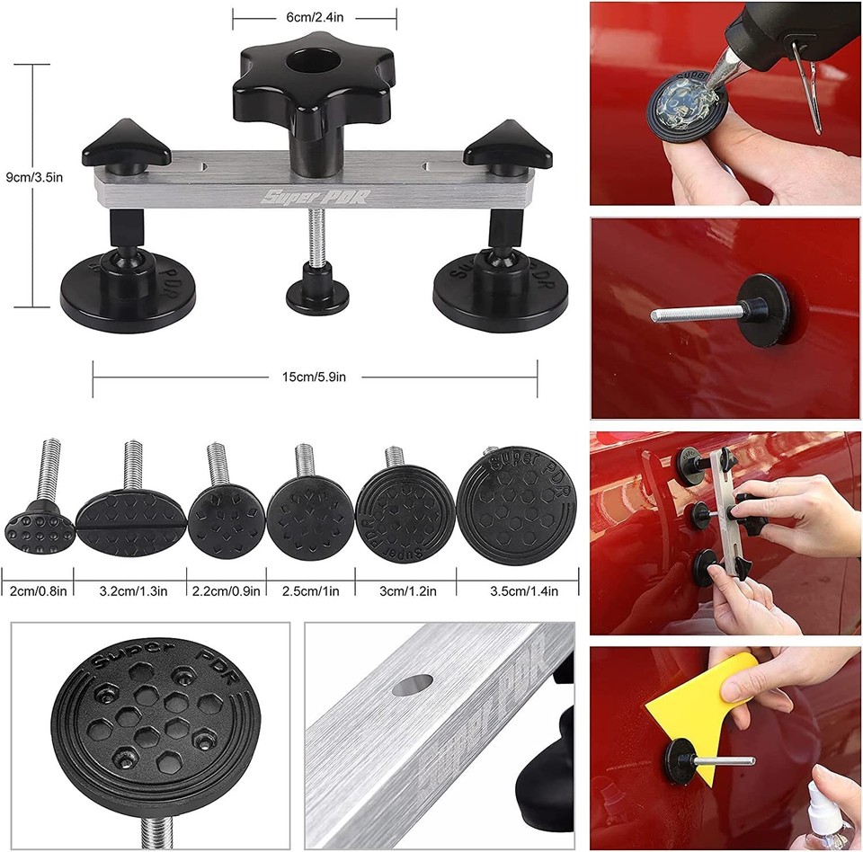 107PCS Car Paintless Dent Repair Kit Dint Hail Damage Remover Puller ...