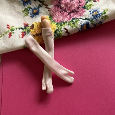 Fit BARBIE DOLL GLOVES Pale PINK SATIN LONG | eBay