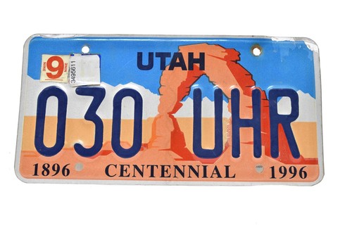 Utah License Plate Arch Centennial 030 UHR (Single Plate) | eBay