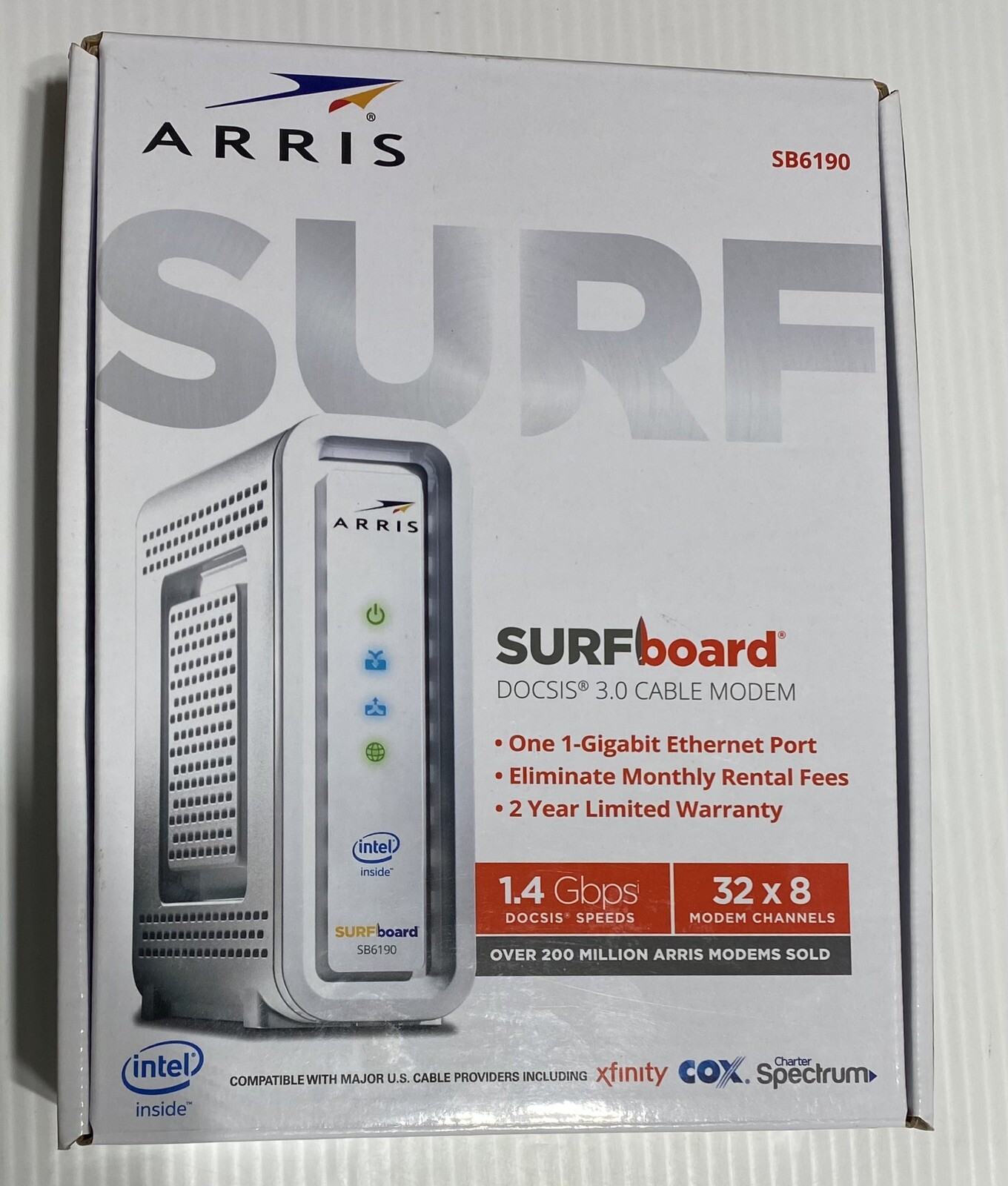 ARRIS Surf Surfboard Mod SB6190 1.4 Gbps, 32 x 8 Chanels 3.0 DOCSIS ...