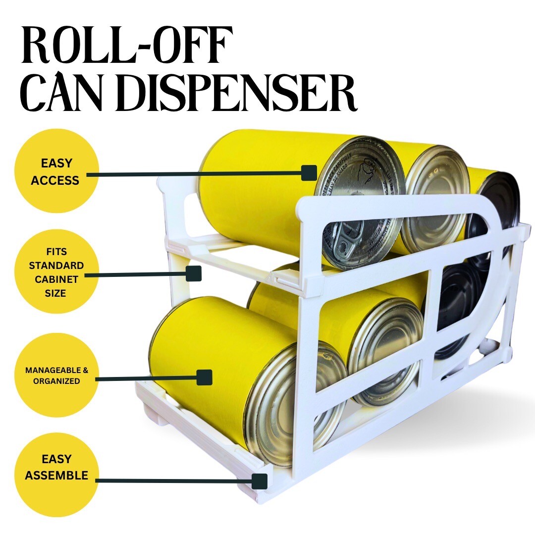 2x Roll-off Can Dispenser Storage Organizer Holder for Pantry Kitchen ...