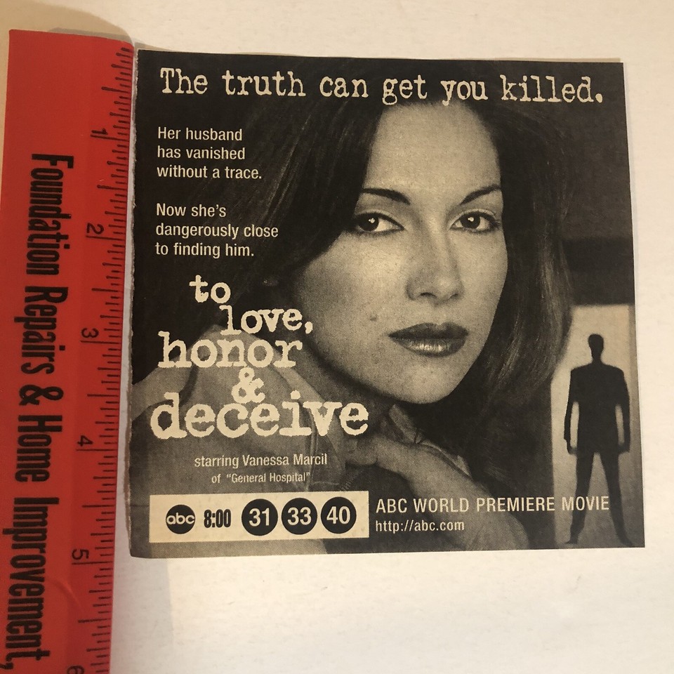 To Love Honor And Deceive Tv Movie Print Ad Vintage Vanessa Marcil TPA5 ...