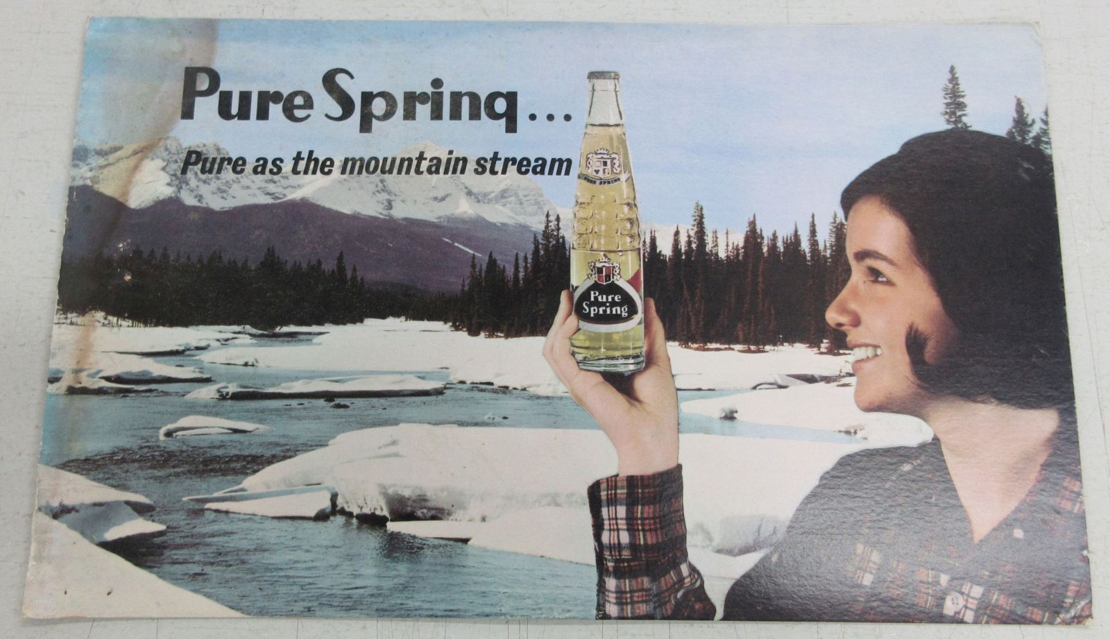 Vintage Pure Springs Cardboard Easelback Soda Pop Sign | eBay