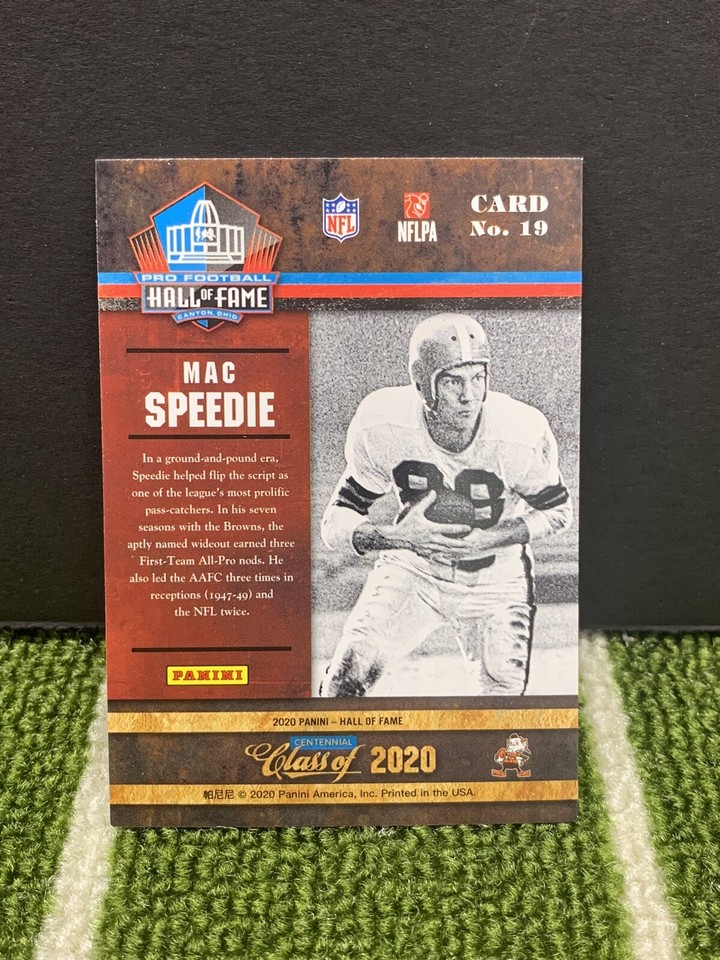 Mac Speedie 2020 Panini Pro Football Hall of Fame Card Cleveland Browns ...