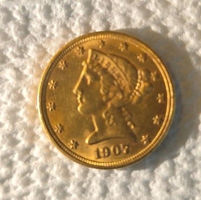 1907 Gold 5 Dollar Coin | eBay