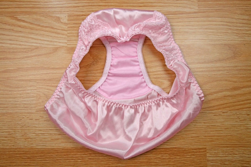 VINTAGE JAPANESE NYLON SHINY SLIPPERY PRETTY CUTE PINK PANTY BIKINI ...