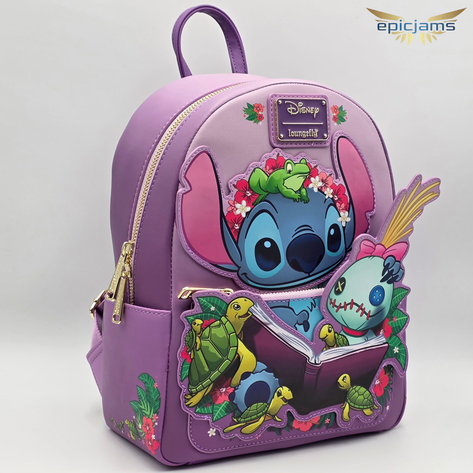 Loungefly Disney Lilo & Stitch Scrump Reading Mini Backpack New | eBay