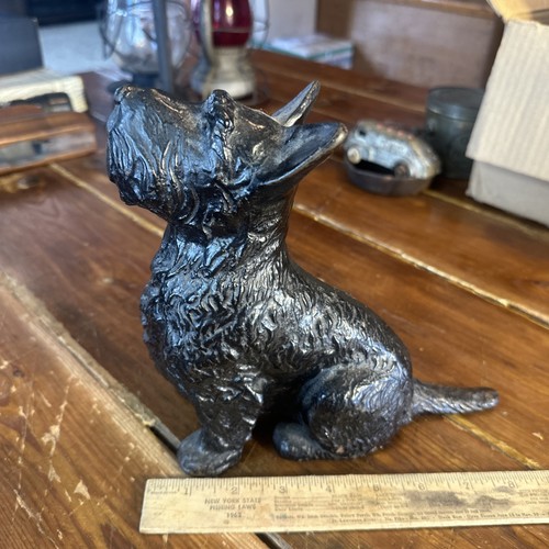 Rare Antique Scottish Terrier Scotty Cast Iron Sitting Dog Door Stop | eBay