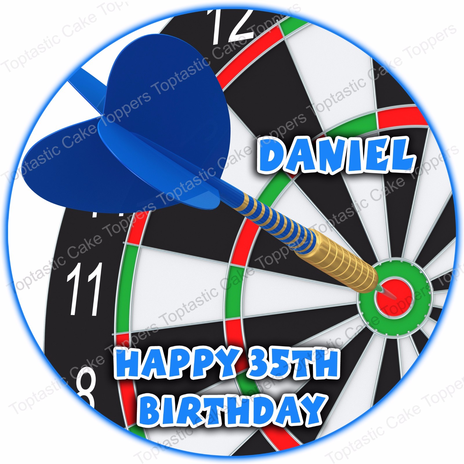 Personalised Darts Sport Dart Board Edible Icing Birthday Party Cake ...