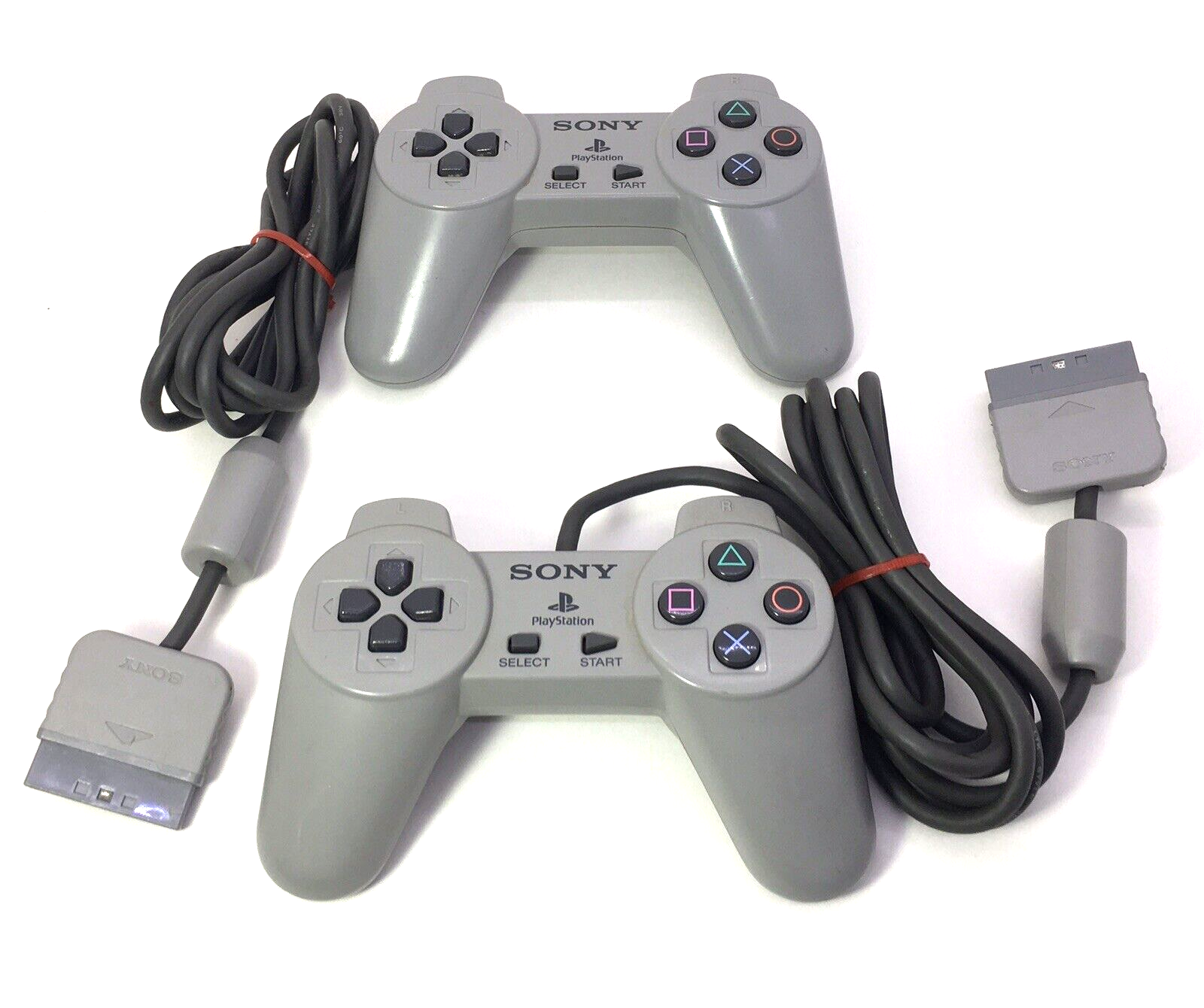 PlayStation 1 Sony PS1 2ea Controllers SCPH-1080 Official OEM Gray Fast ...