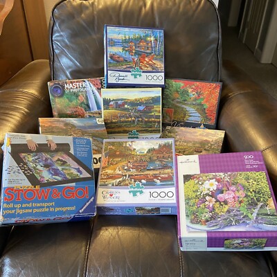Lot of 8 Jigsaw Puzzles 1000 Piece and 1 500 Nature Photography Flower ...