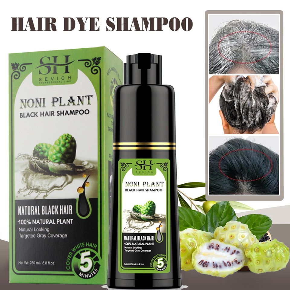 Hair Dye Color Shampoo 500ml Instant Fast Permanent Natural Coconut DYE ...