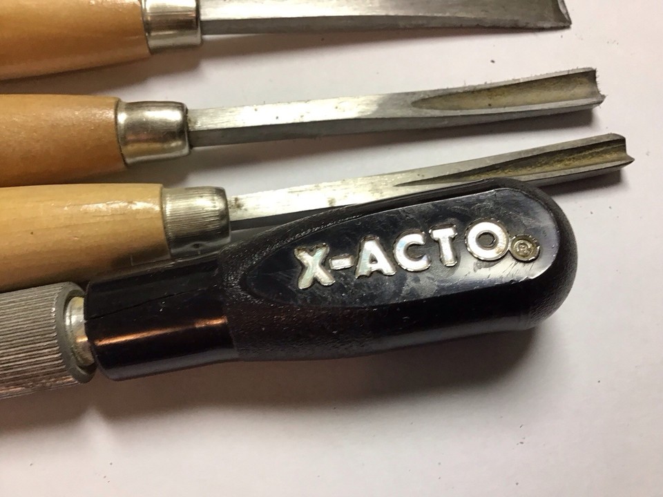Set Of 6, Carving Wood Chisels And 1 X-ACTO Knife, Lot Of 7 PCs. | eBay