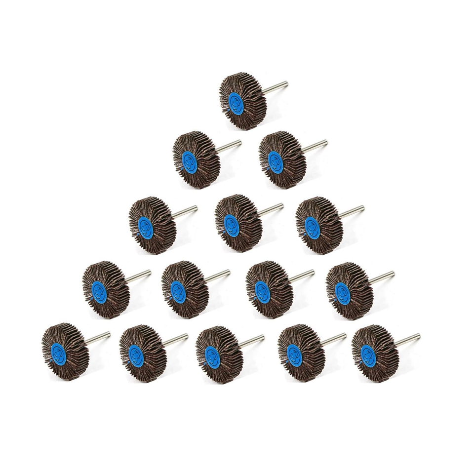 15 Pcs Flap Wheel Grinding Heads, 80 Grit, Suitable for Rotary Tools ...