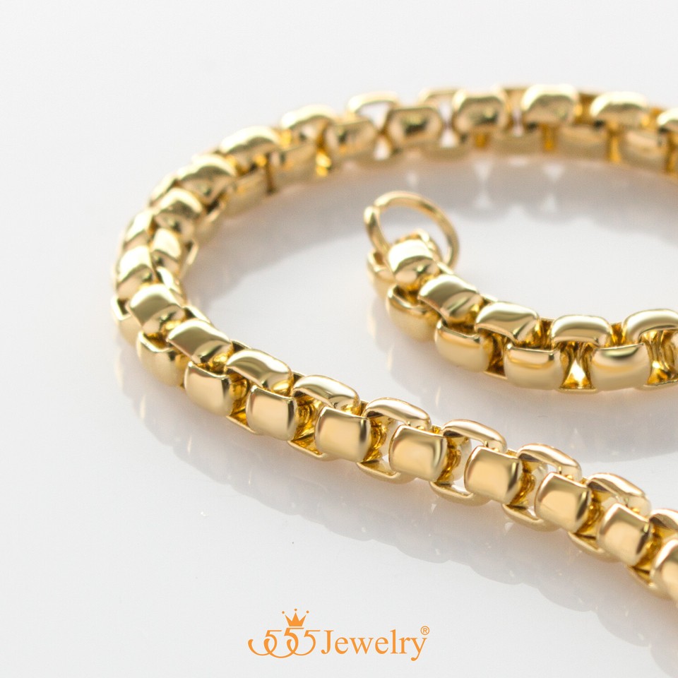 555Jewelry Elegant Stainless Steel 5mm Box Chain Unisex Bracelet | eBay