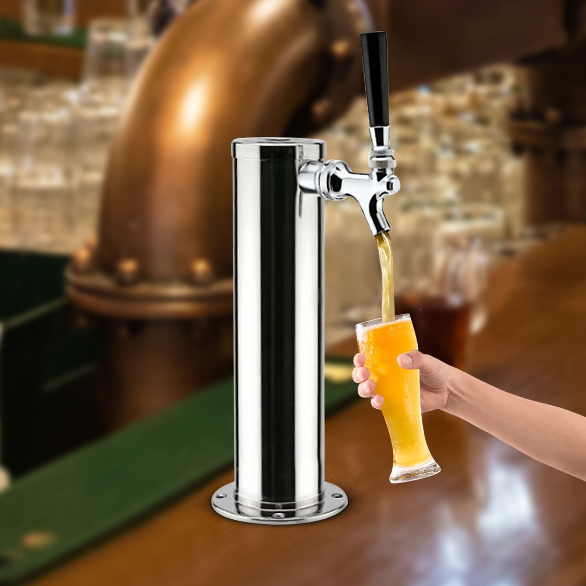 Beer Tower 3 Inch Stainless Steel Draft Dispenser - Single Faucet Home ...