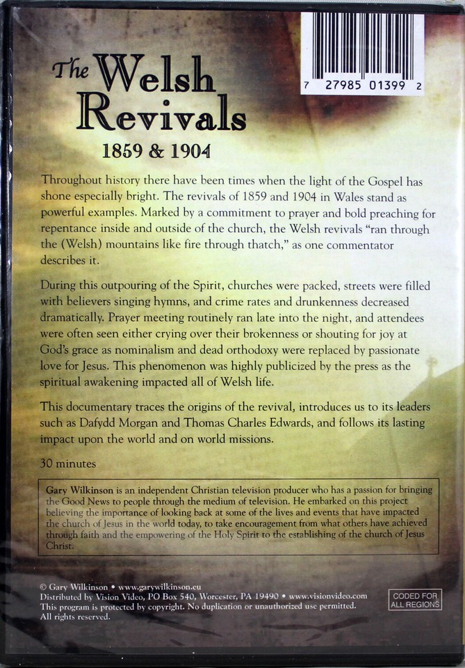 The Welsh Revivals 1859 & 1904 NEW DVD Documentary Jesus’ Love Joy God ...