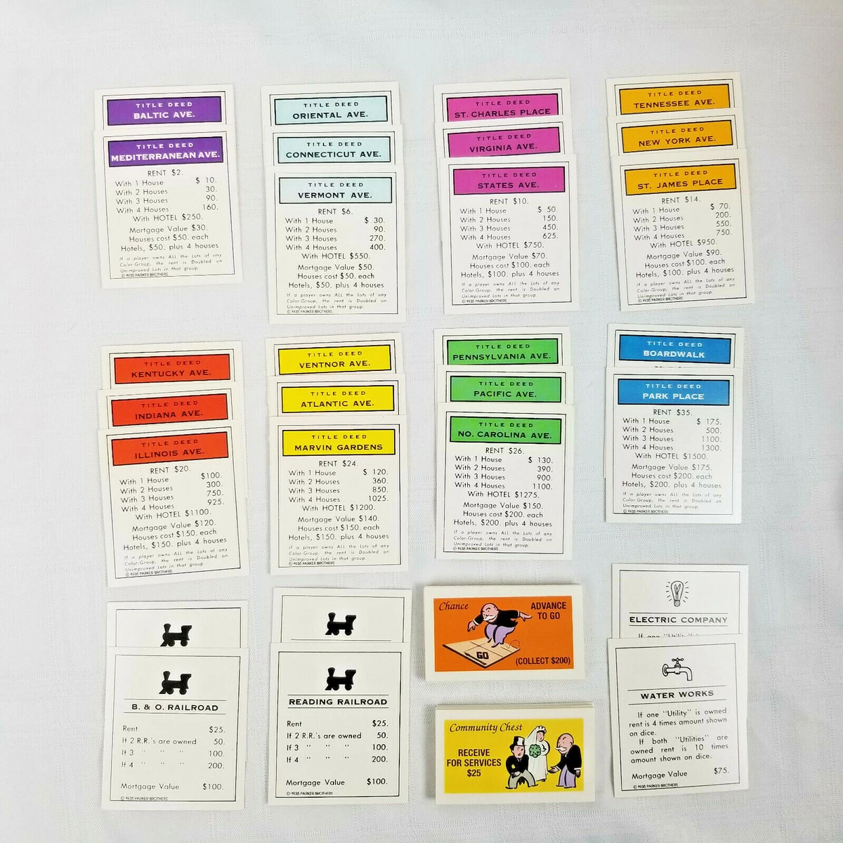 English Monopoly Cards