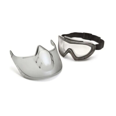 Pyramex Capstone Goggles w/Clear Shield, Clear Anti-Fog Dual Lens ...