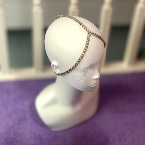 Silver Metal Head Chain Jewelry Chain Head Piece Hair Band Festival ...