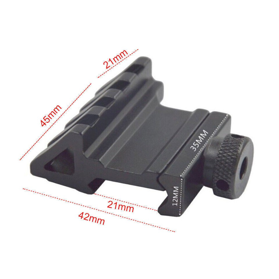 45 Degree Offset Angle Rail Mount Base 20mm Picatinny Laser Sight Rifle ...