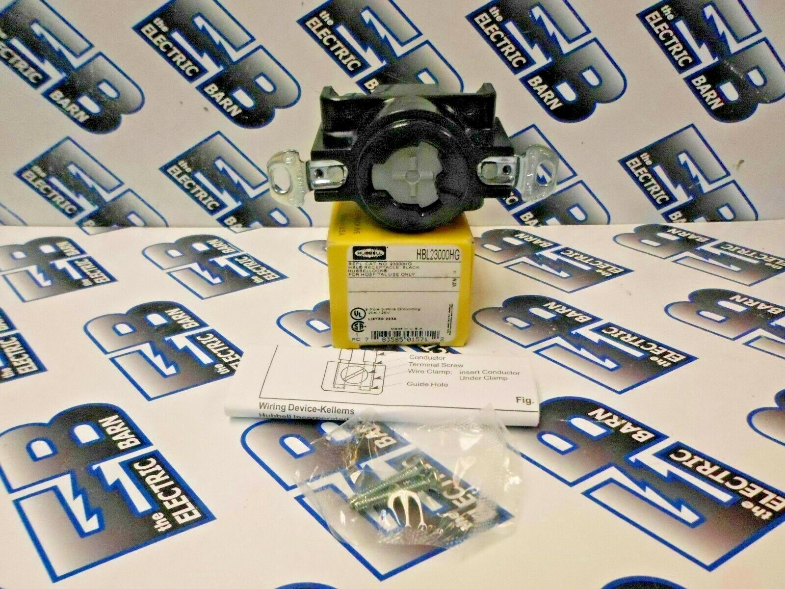 HUBBELL HBL23000HG 20A 125V HOSPITAL GRADE HUBBELLOCK RECEPTACLE - NEW ...