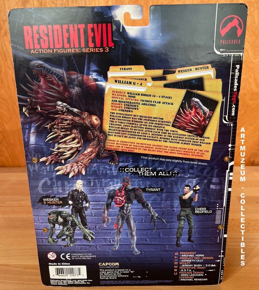Resident Evil 2 Series 3 WILLIAM BIRKIN G-4 Palisades Toys Capcom 2002 ...