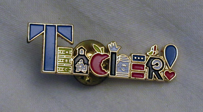 Teacher's Pin with Colorful Schoolhouse Theme | eBay