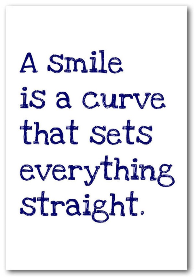 Motivational Quote Smile Is A Curve | eBay UK